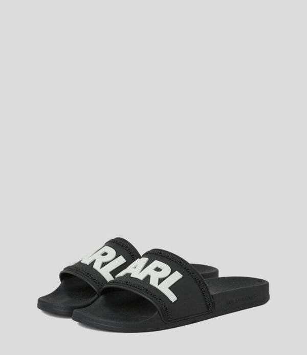Karl Lagerfeld logo slip-on slides – Elementarystores
