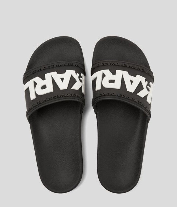 Karl Lagerfeld logo slip-on slides – Elementarystores